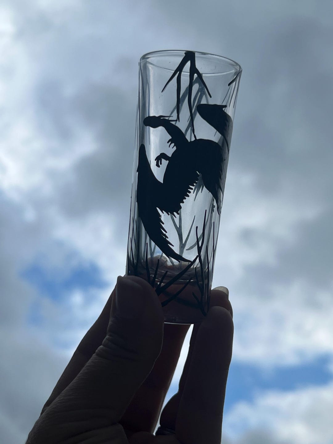 Hand Painted Dragon- Tall Shot Glass - Etsy