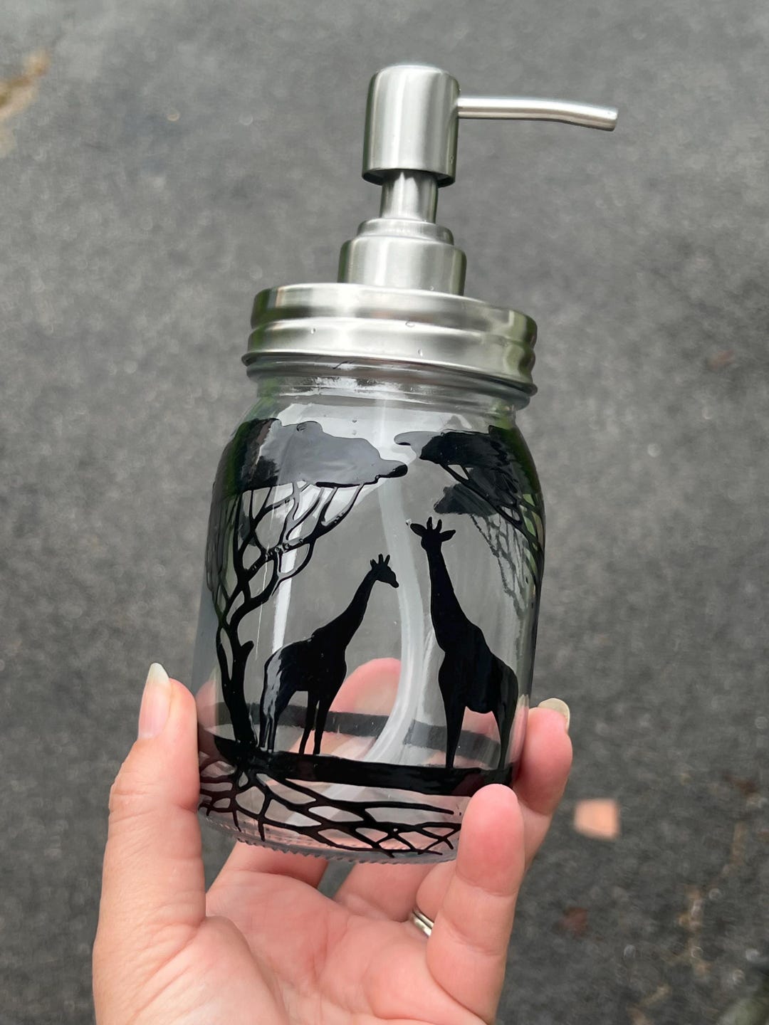 1 Hand Painted Giraffe Mason Jar Soap Dispenser - Etsy