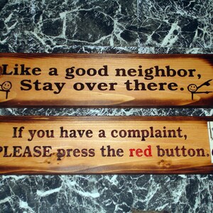If You Have a Complaint, PLEASE Press the Red Button. Hand Painted Sign ...