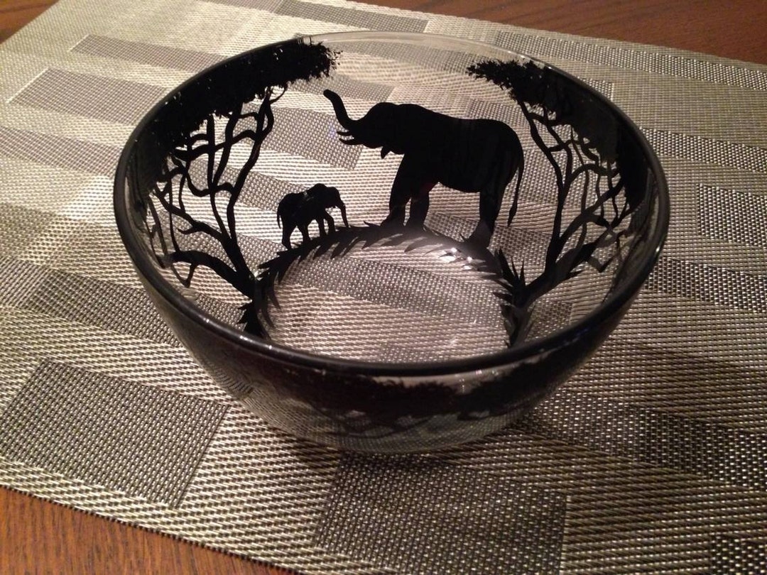 1 Hand Painted Elephant Cereal Bowl - Etsy