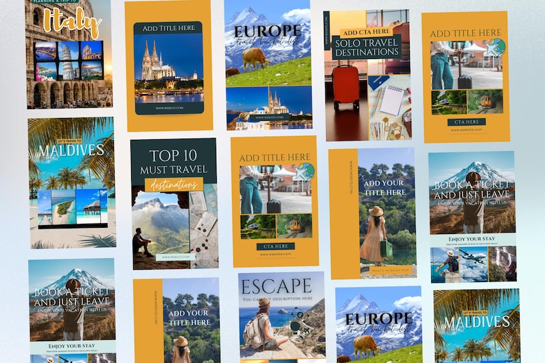 100 Travel Pinterest Pin Templates – High-converting Canva Templates ...