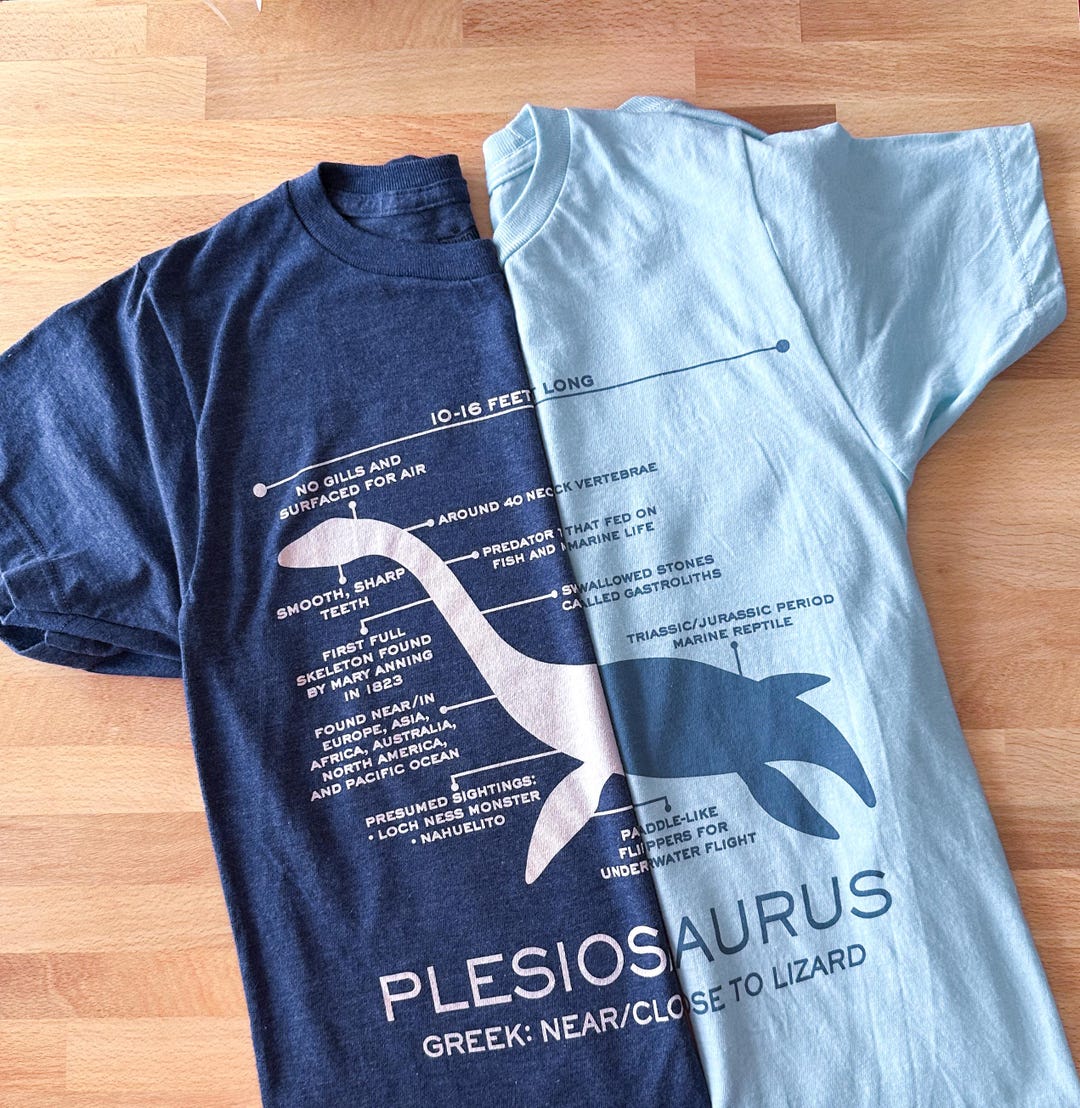 Plesiosaurus Dinosaur T-shirt (adult) - Etsy