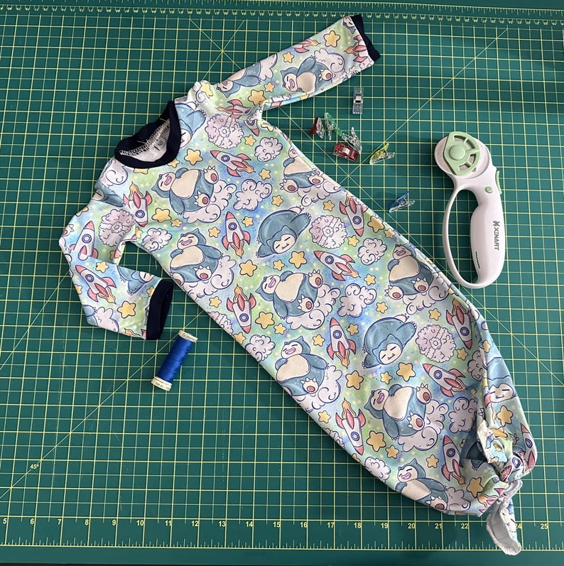 Baby Gown Elastic or Knotted PDF Print Digital Projector Sewing Pattern ...