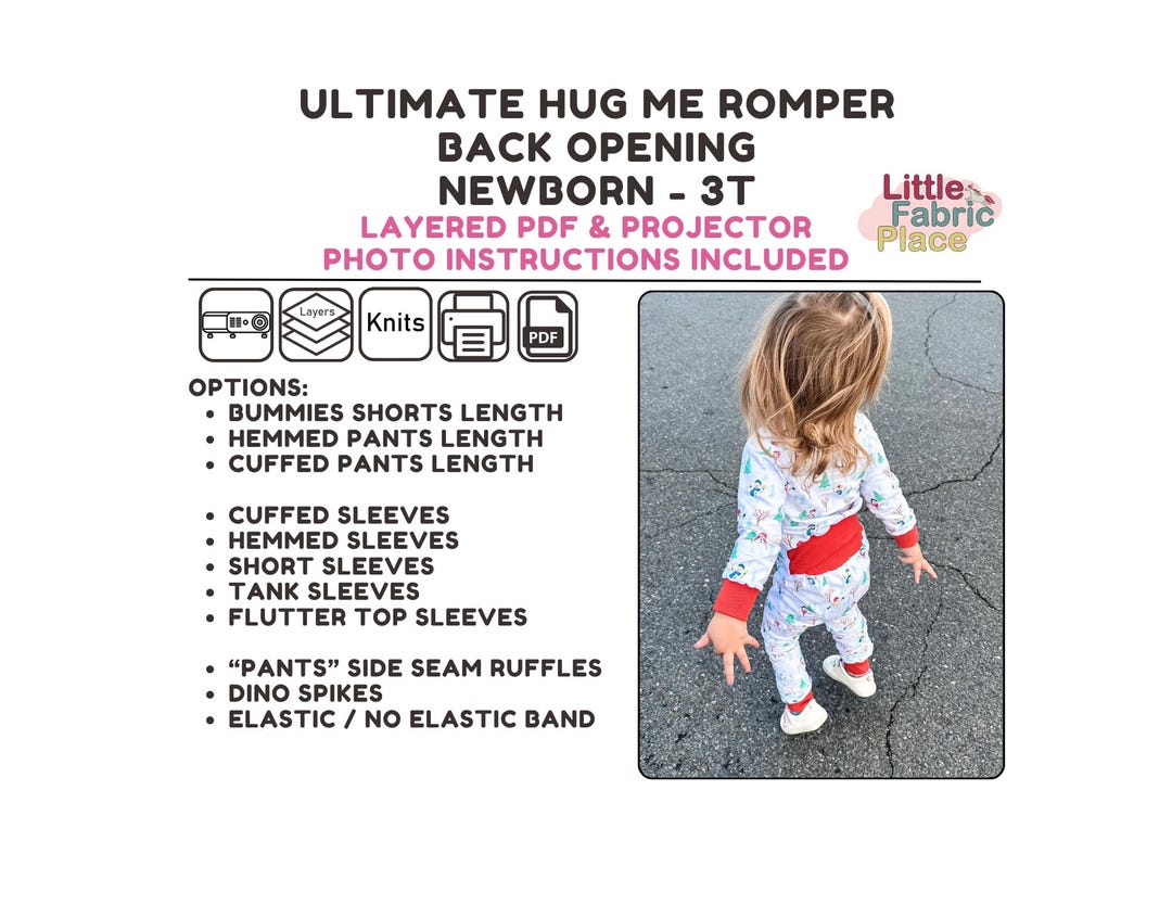 Ultimate Hug Me Romper Back Opening PDF Print Digital and Projector ...