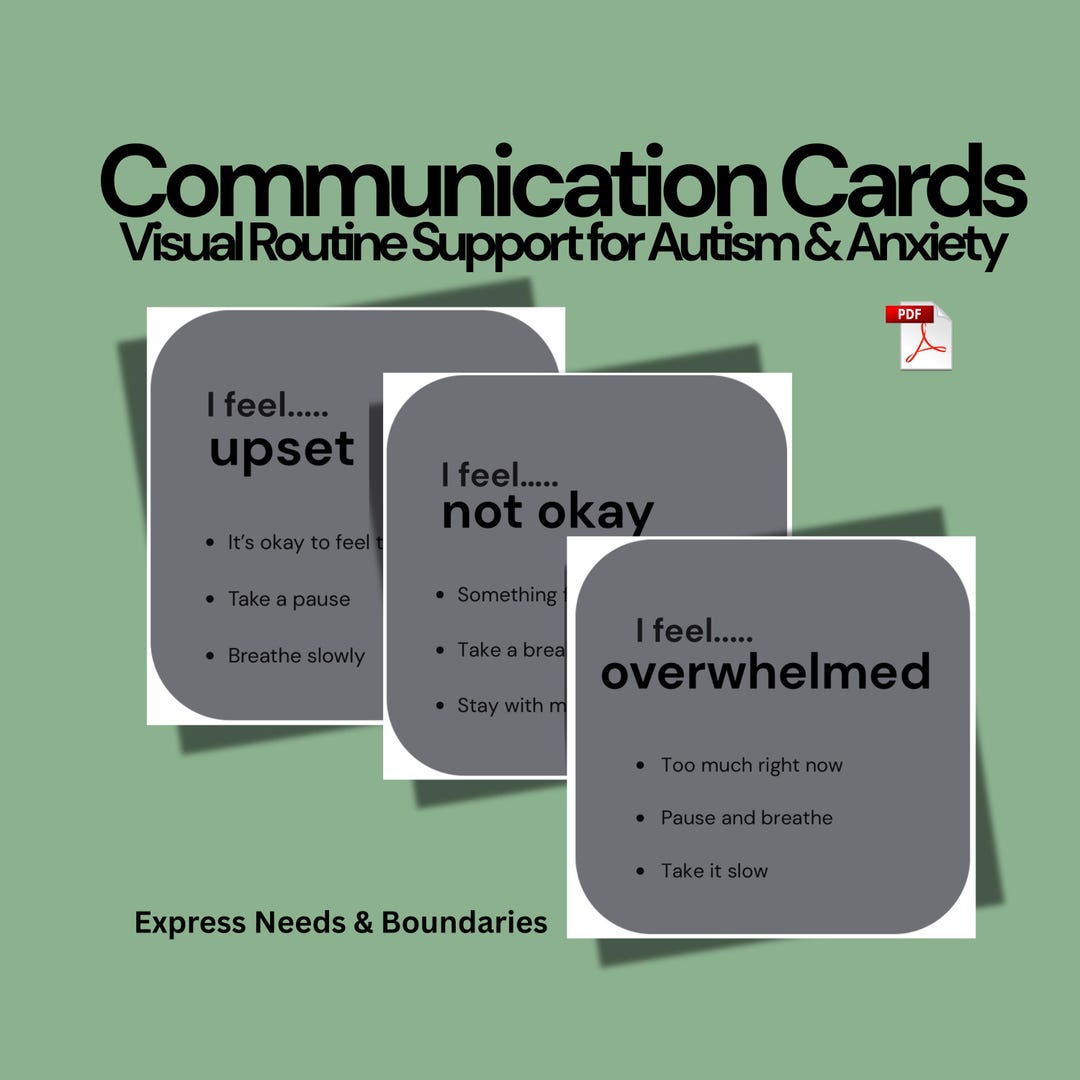 Autism Communication Cards for Teens – Visual Support for Needs ...