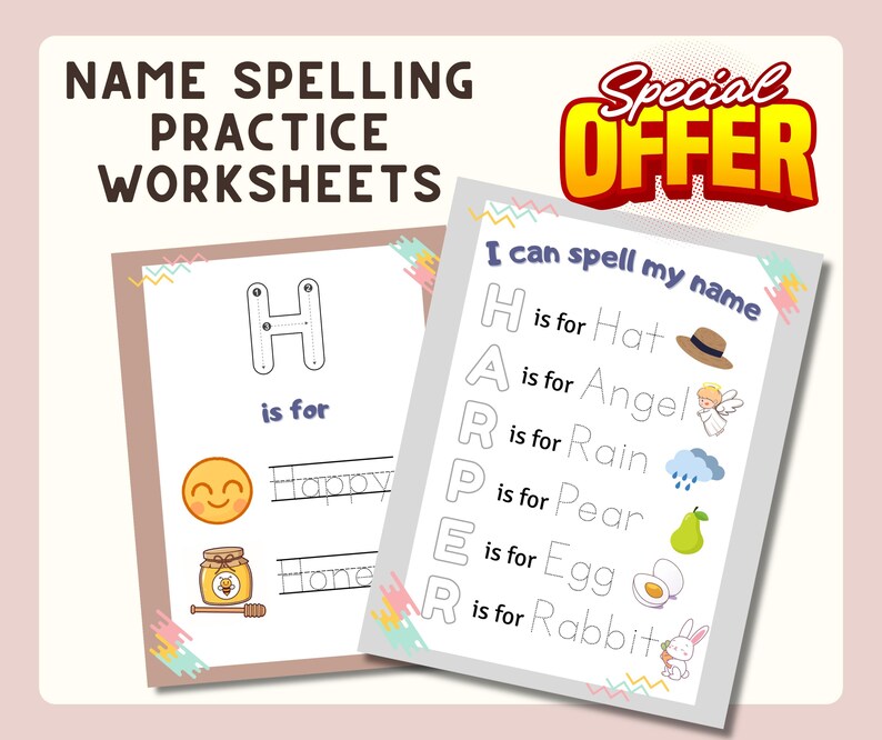 Personalized Name Tracing Worksheet, Spelling Activities, Editable ...