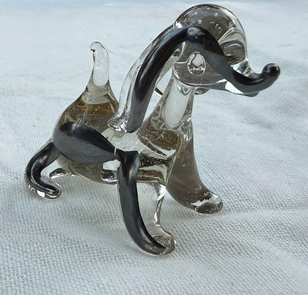 Vintage Murano Style Blown Glass Dog – MCM Long-eared Puppy Sculpture ...
