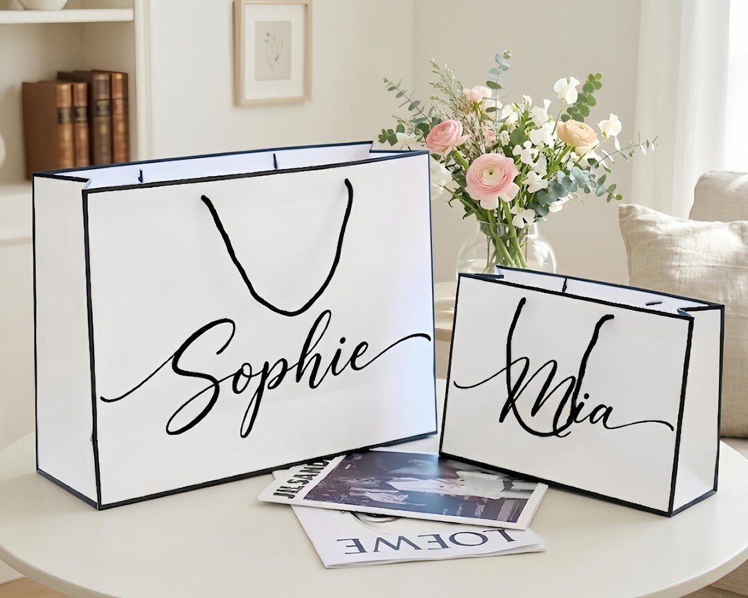 Personalized Name Gift Bag, Custom Gift Bag, Wedding Gift Bag ...