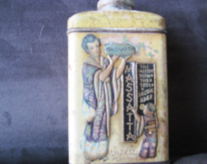 Lazell Perfumer Massatta Talcum Powder Tin -embossed-japanese Graphics ...