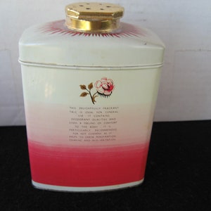 Vintage Yardley Red Roses Talc Powder Tin , Talcum Powder, Red Rose ...