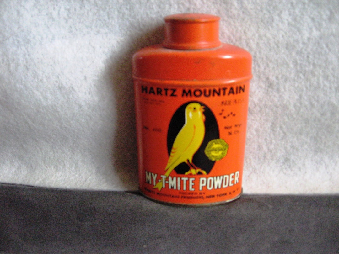 Vintage Hartz Mountain My-t-mite Powder Tin Canary Graphics - Etsy