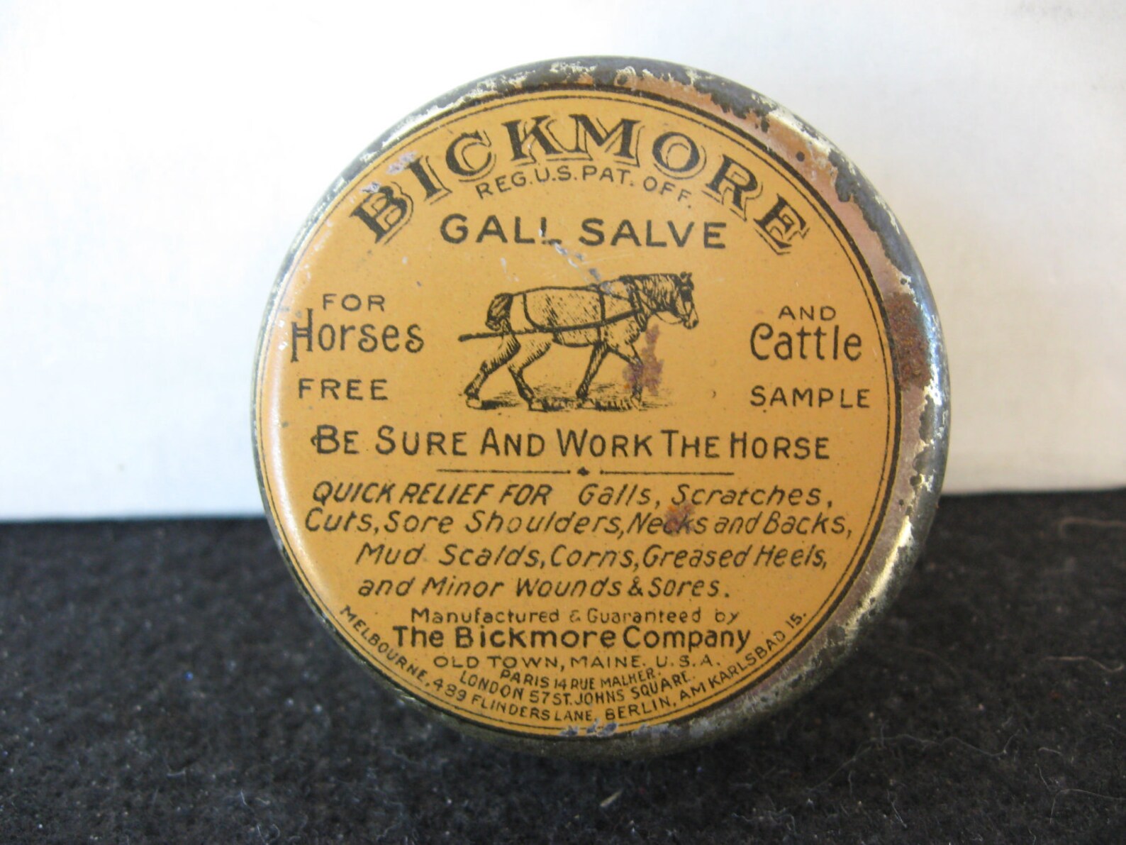 Vintage Bickmore Gall Salve Free Sample Veterinary Tin - Etsy