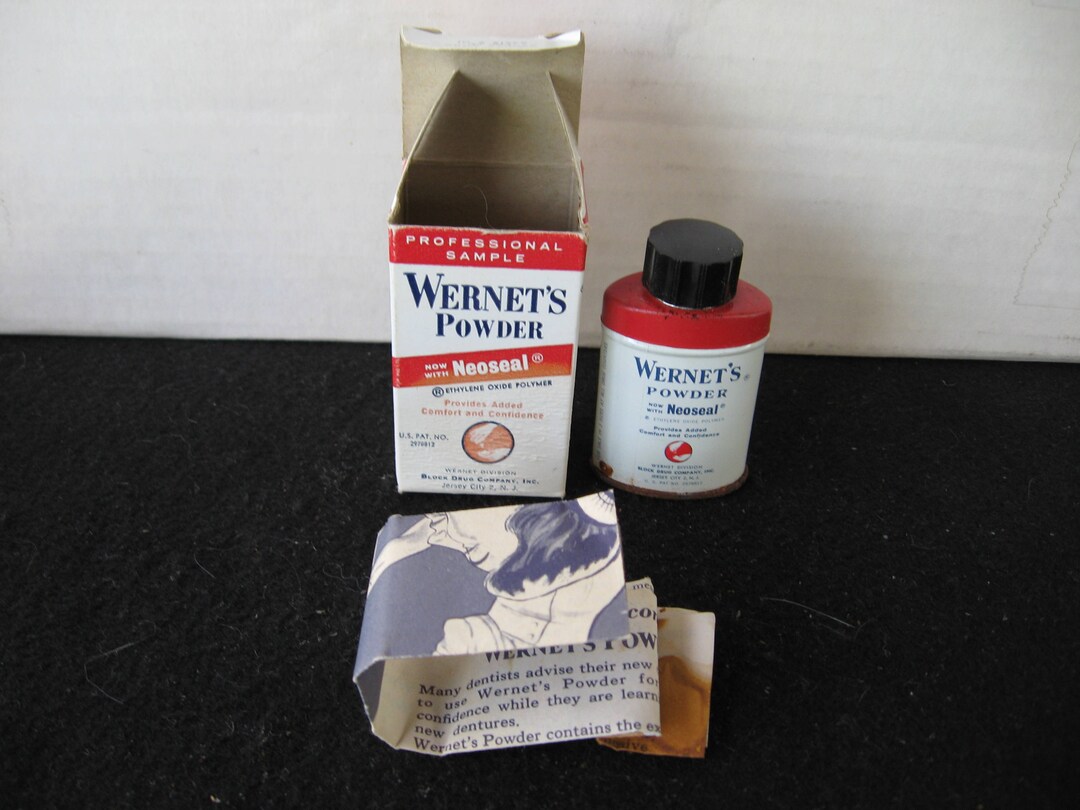 Vintage Wernet's Dental Powder Tin Dentists' Trial Size , With Original ...