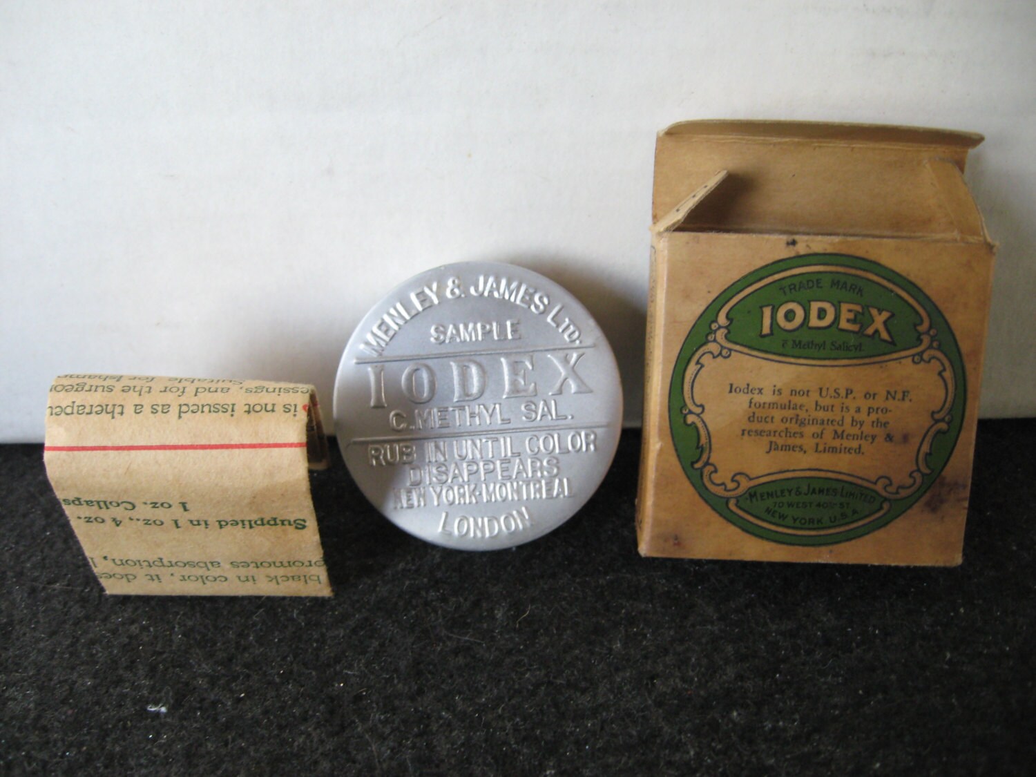 Vintage Iodex Tin IN Box w/Information Paper InsertSAMPLE | Etsy