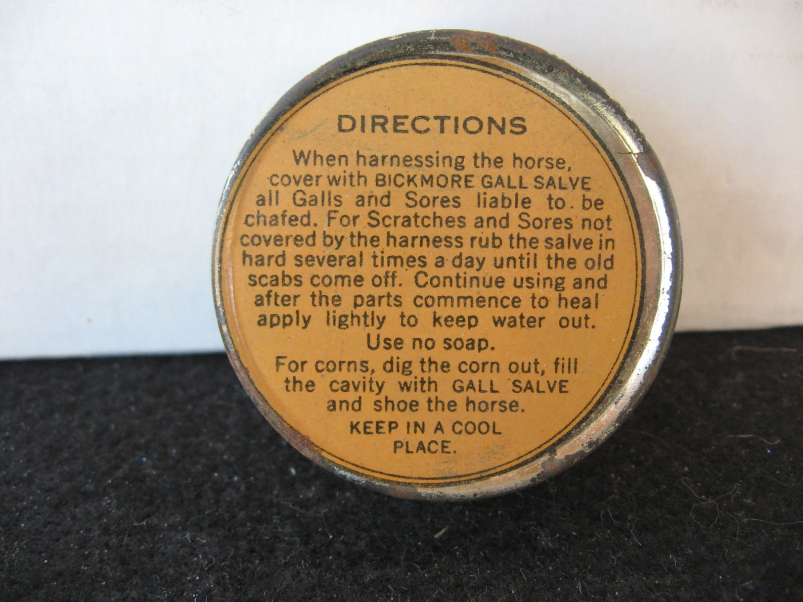 Vintage Bickmore Gall Salve Free Sample Veterinary Tin - Etsy