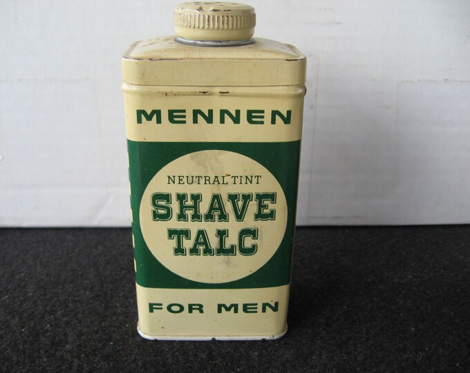 Vintage Mennen Shave Talc for Men Powder Tin Neutral Tint - Etsy