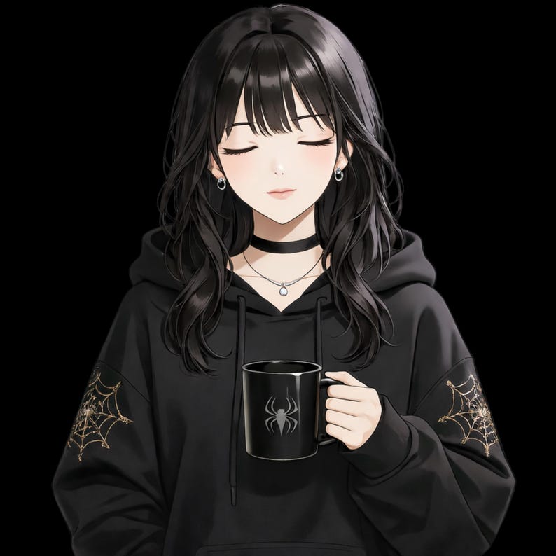 Goth Pngtuber Avatar Girl | 7 Expressions Streamer Avatar | Anime ...
