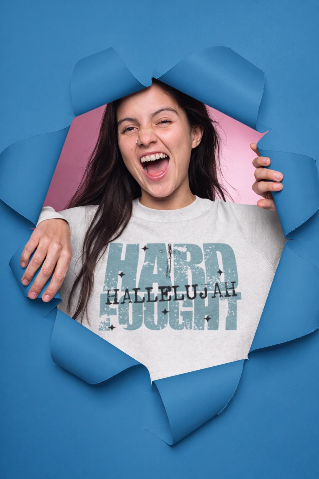 Hard Fought Hallelujah | Cozy Faith Crewneck Sweatshirt - Etsy