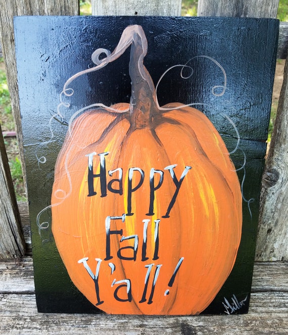 Home Décor Happy Fall Y'allWelcome Pumpkin Signs Home & Living etna.com.pe