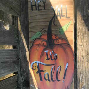 Hey Yall Its Fall Pumpkin Painting on Reclaimed Wood Farmhouse - Etsy