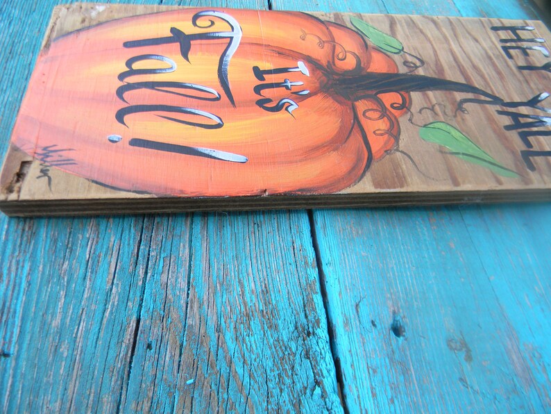 Hey Yall Its Fall Pumpkin Painting on Reclaimed Wood Farmhouse - Etsy