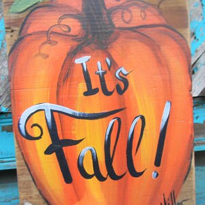 Hey Yall Its Fall Pumpkin Painting on Reclaimed Wood Farmhouse - Etsy