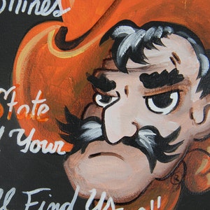 Oklahoma State University Pistol Pete OSU Alma Mater Sign Hand Painted ...