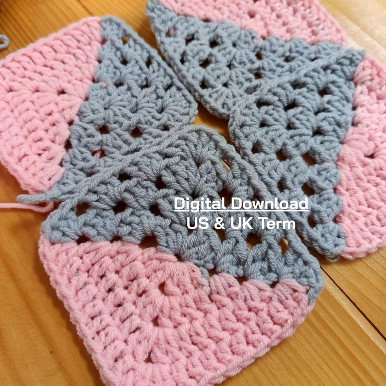 Two Tone Granny Square Crochet Pattern | Easy Photo Tutorial (PDF ...
