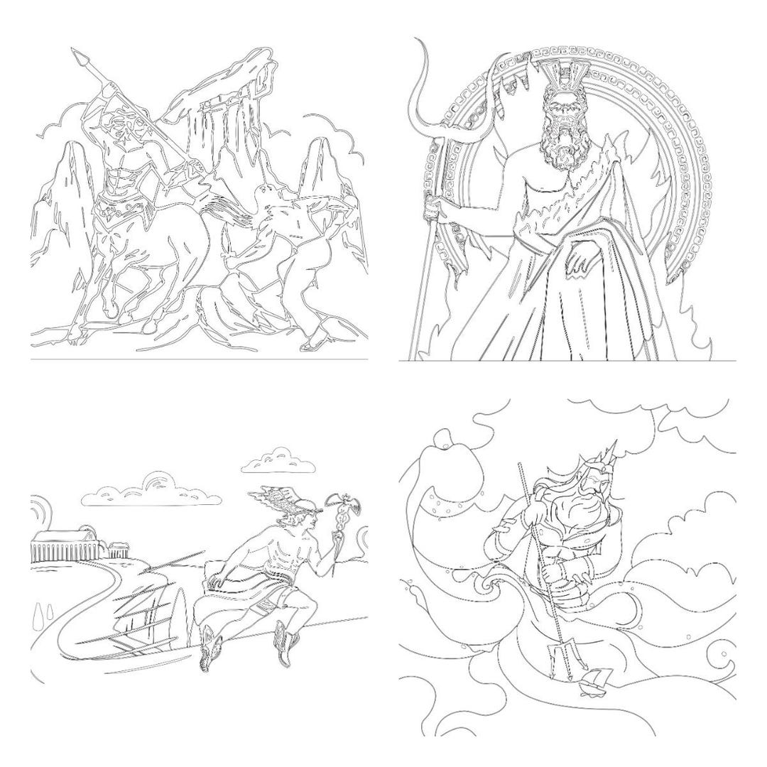 Ancient Greek Mythology Coloring Book – 10 Pages of Legendary Gods ...