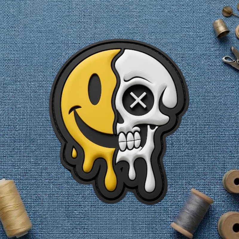 Skull Smiley Patch - Etsy