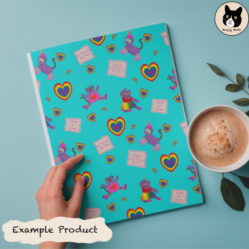 Cat LGBTQ Pride Seamless Pattern Hand-drawn Digital File Instant Vinyl ...