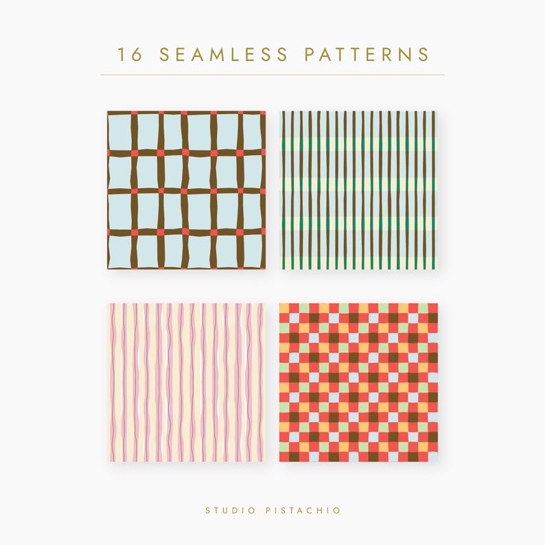 16 Spring Pastel Organic Seamless Pattern Pack | Playful Digital ...