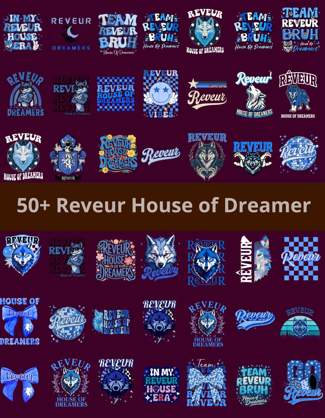 50+ Reveur House of Dreamer Png Bundle, Back to School Png, College ...