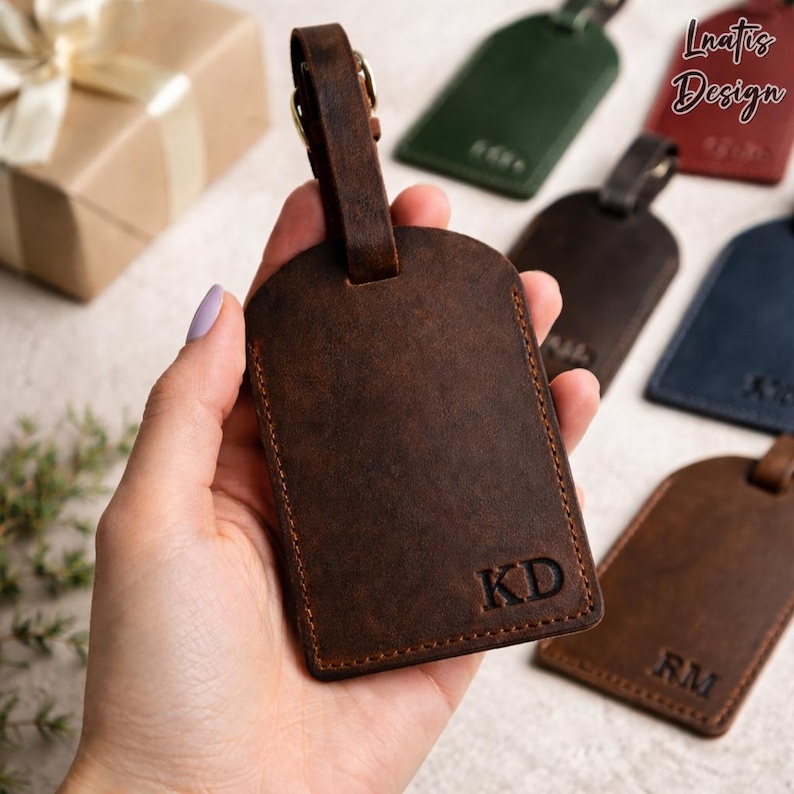 Leather Luggage Tag, Personalized Luggage Tag, Leather Luggage Tag ...