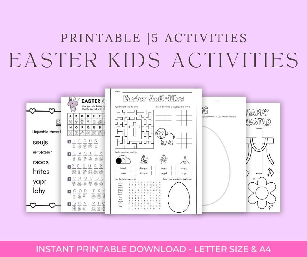 Kids Christian Easter Activity Bundle | Bible Games (digital Download ...