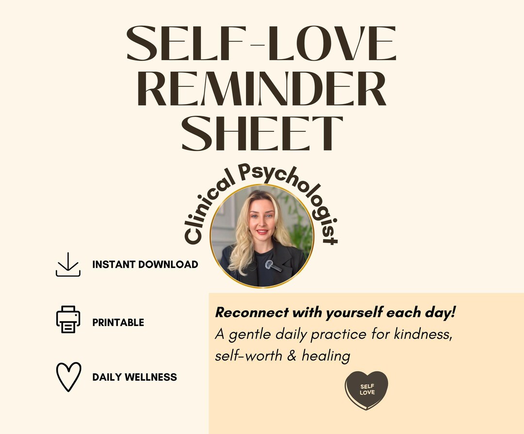 Self Love Reminder Sheet, Positive Self Talk Journal, Forgiveness ...