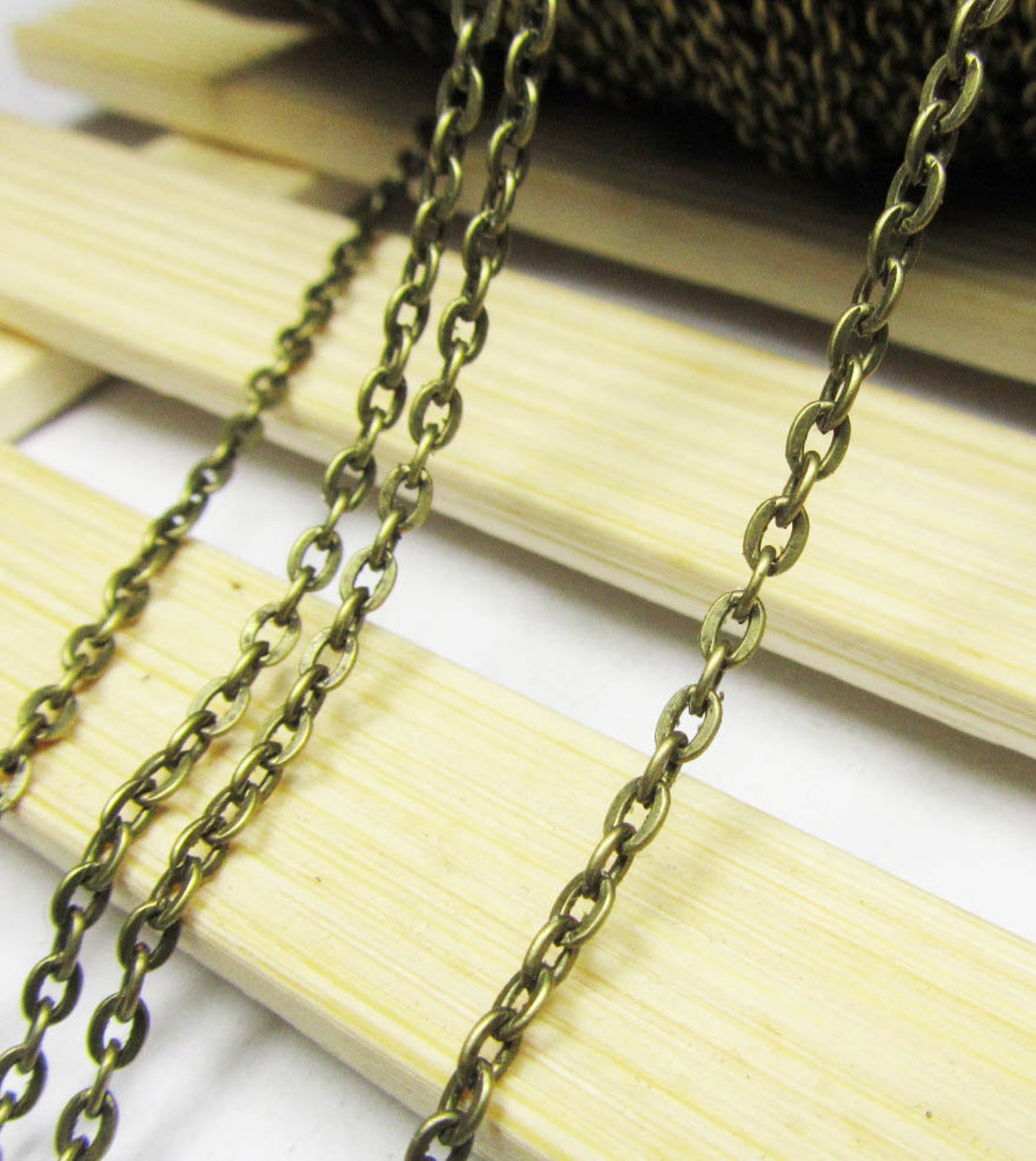 16ft 5 Meters 2x3mm Antique Bronze Flat Cable Link Chain - Etsy