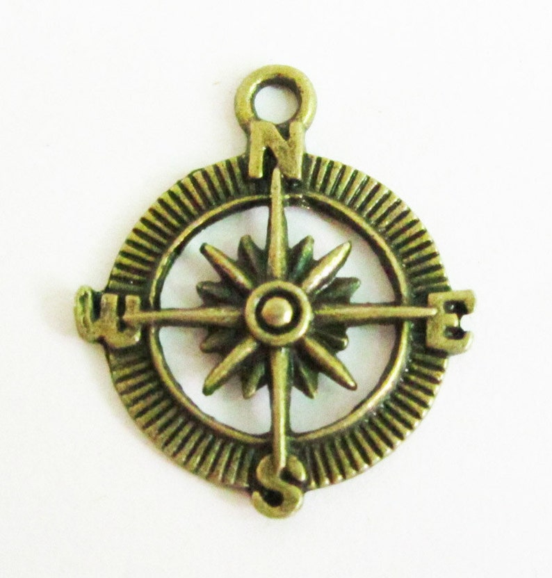Compass Charms 15pcs Antique Bronze Filigree Compass Charm - Etsy