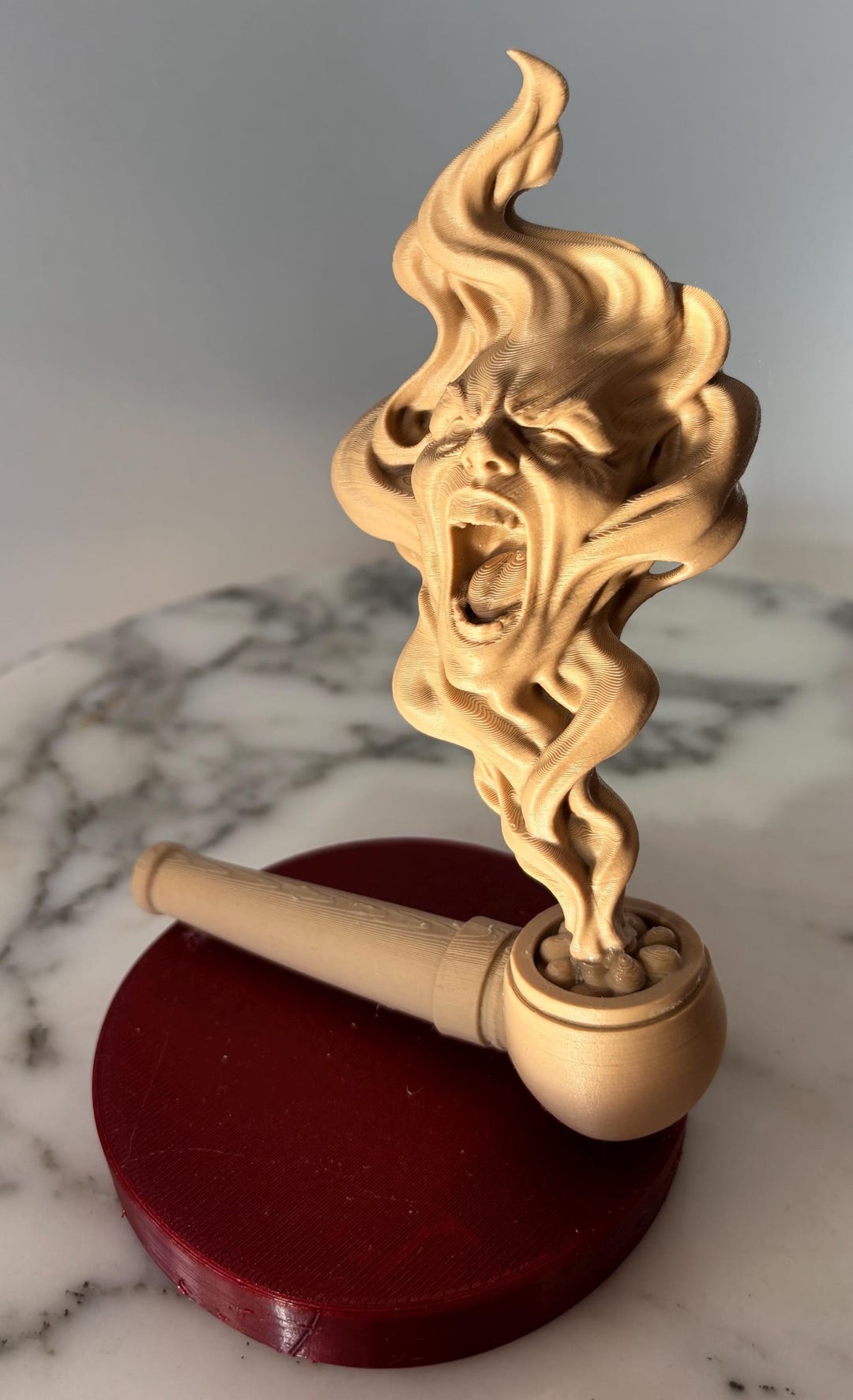Addiction Sculpture – Smoke & Face Recovery Art, Mental Health Symbol ...