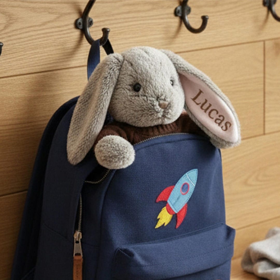 Scandi Style Personalized Bunny Plush Custom Name Embroidered Rabbit ...