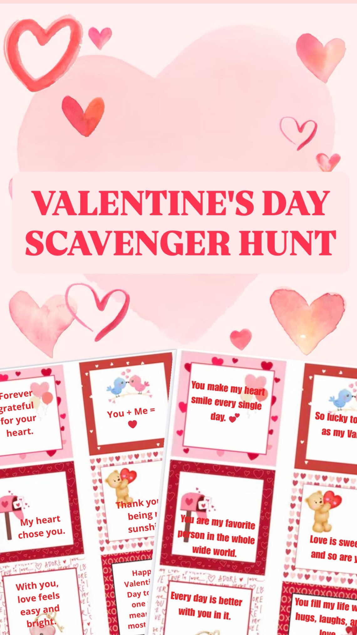 Chasse au trésor de la Saint-Valentin, jeu d'indices avec rimes ...