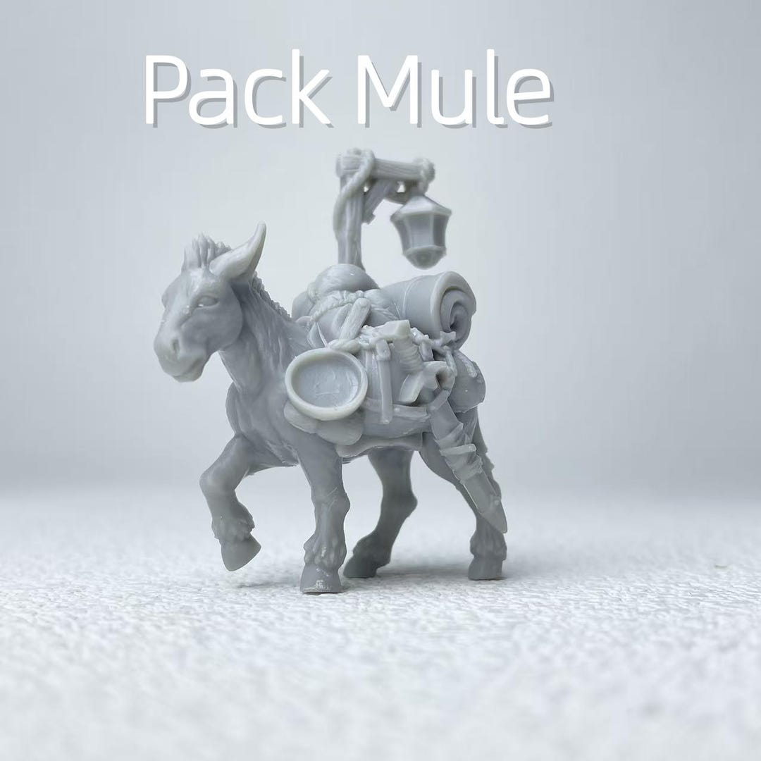 DND Pack Mule Miniatures - 1 Pack Paintable 3D Printed Models for ...