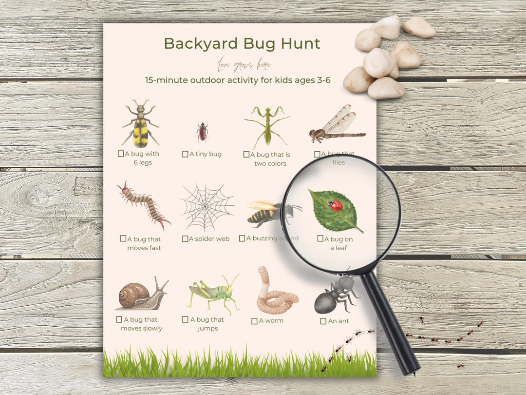 Backyard Bug Scavenger Hunt for Kids | Preschool Insect Nature Activity ...