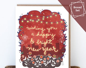 New Year Cards | Etsy