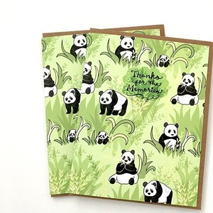 Panda Thank You Cards Thanks for the Memories, Thanks so Much Greeting ...