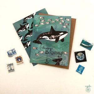Orca Greeting Card - Killer Whale Card, Orcas, Birthday Card Whale ...