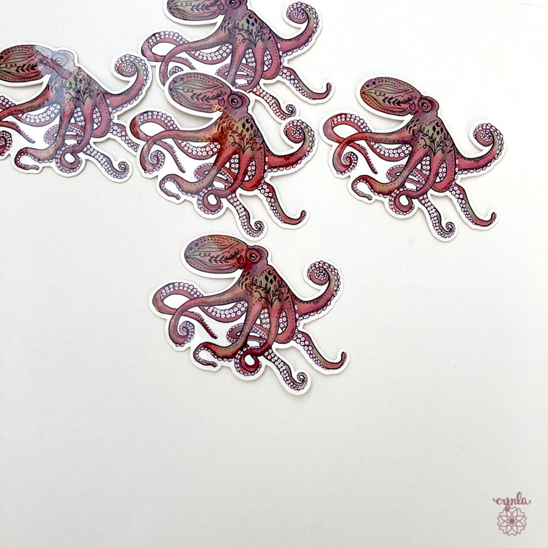 Octopus Sticker Ocean Sea Stickers 3 Inch Vinyl Octopuses - Etsy