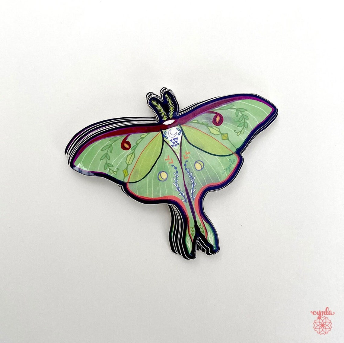 Luna Moth Sticker Moth Butterfly Stickers 3 Inch Vinyl Luna - Etsy