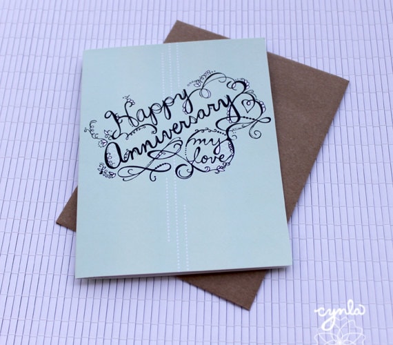 Happy Anniversary My Love Card Anniversary Card Hand - Etsy