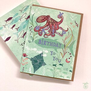 Octopus Greeting Card - Octopus Birthday Ocean Beach Sea Octopi ...